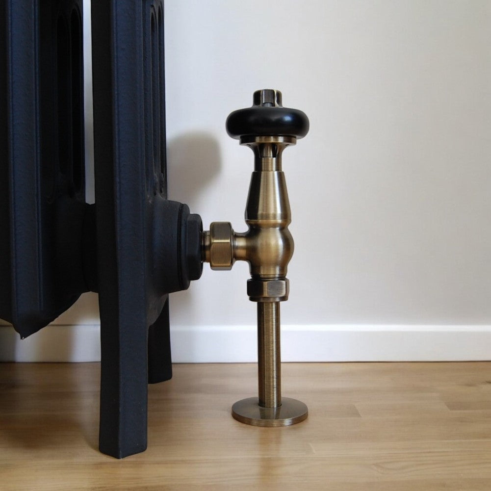 York Thermostatic Radiator Valve Antique Brass | Period Style