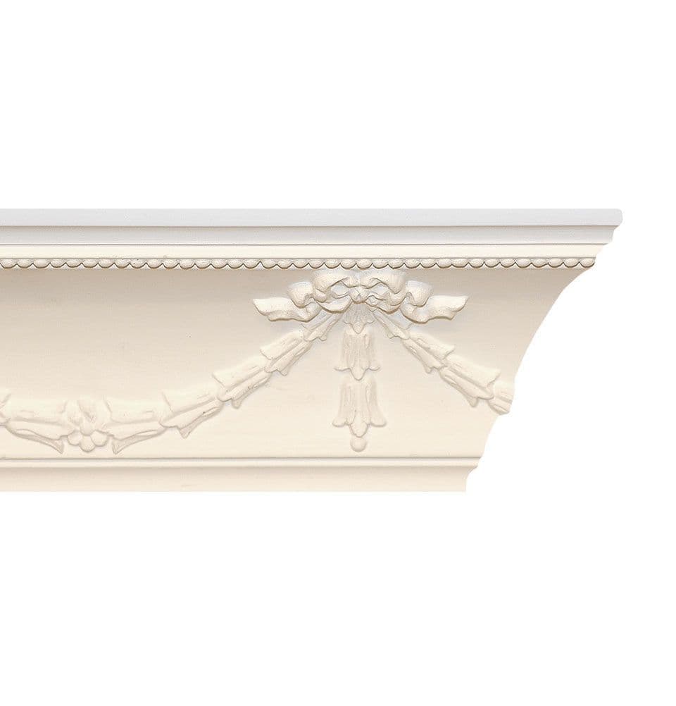Large Swag and Bow Plaster Coving 98mm x 145mm